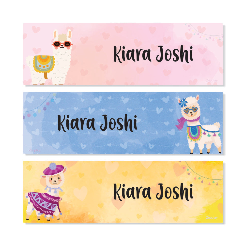 Waterproof Name Labels - Llama Love - Pack of 90 labels - (PREPAID ONL ...