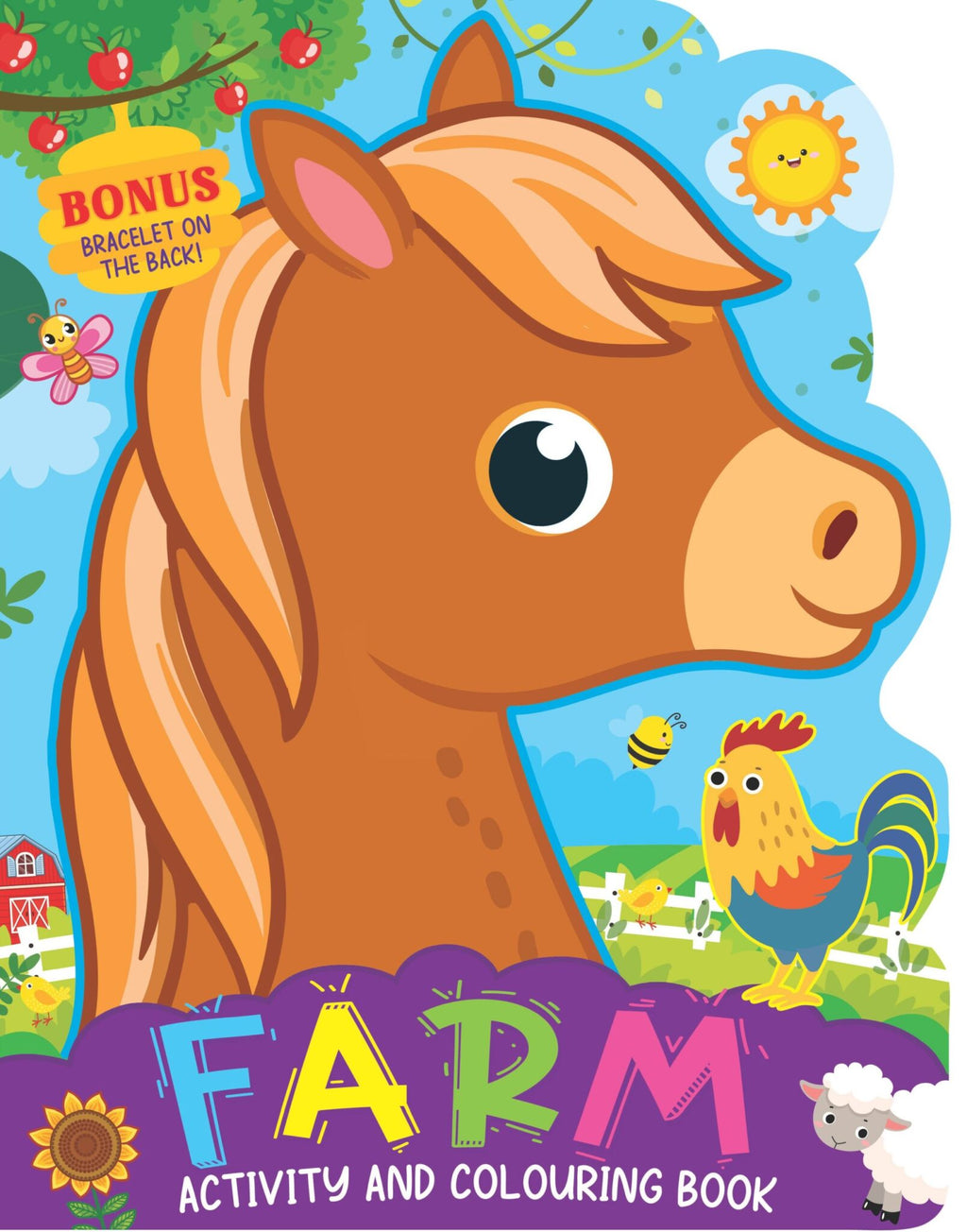 Farm Activity and Colouring Book- Die Cut Animal Shaped Book – Cots and ...