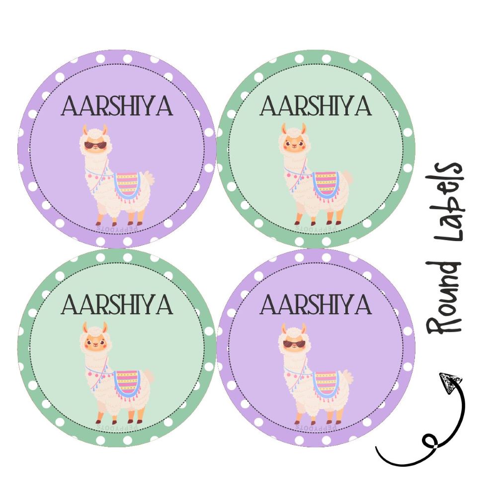 Round Waterproof Labels - Llama (70 pcs) (PREPAID ONLY) – Cots and Cuddles