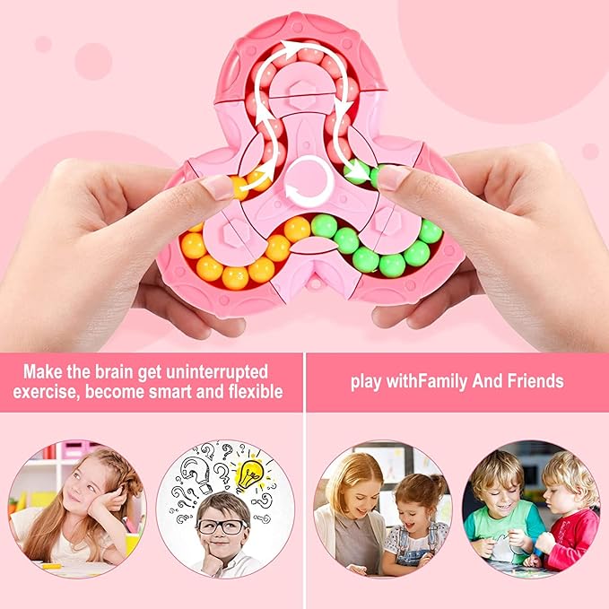 2-in-1 Triangle Rotating Puzzle & Spinner Magic Bean Fingertip Toy