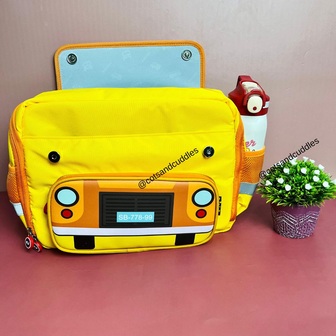 School Bus-Design Rectangular Shape Backpack for Kids