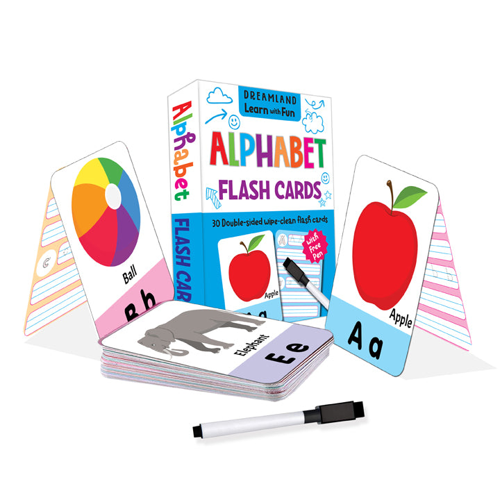 Flash Cards Alphabet - 30 Double Sided Wipe Clean Flash Cards for Kids ...
