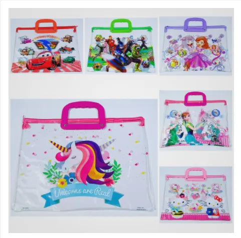 Transparent Zip File Folder with Carrying Handle (1pc) Random design ...