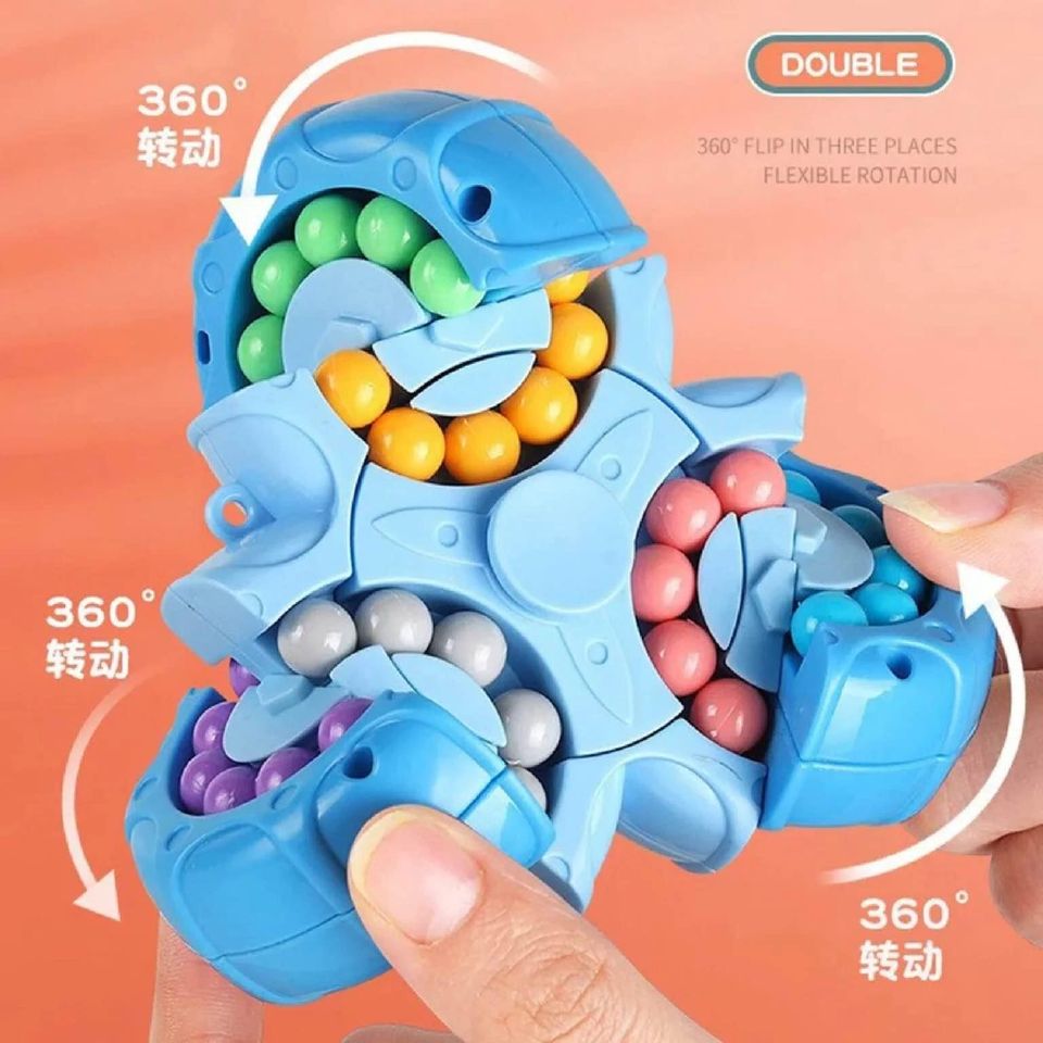2-in-1 Triangle Rotating Puzzle & Spinner Magic Bean Fingertip Toy