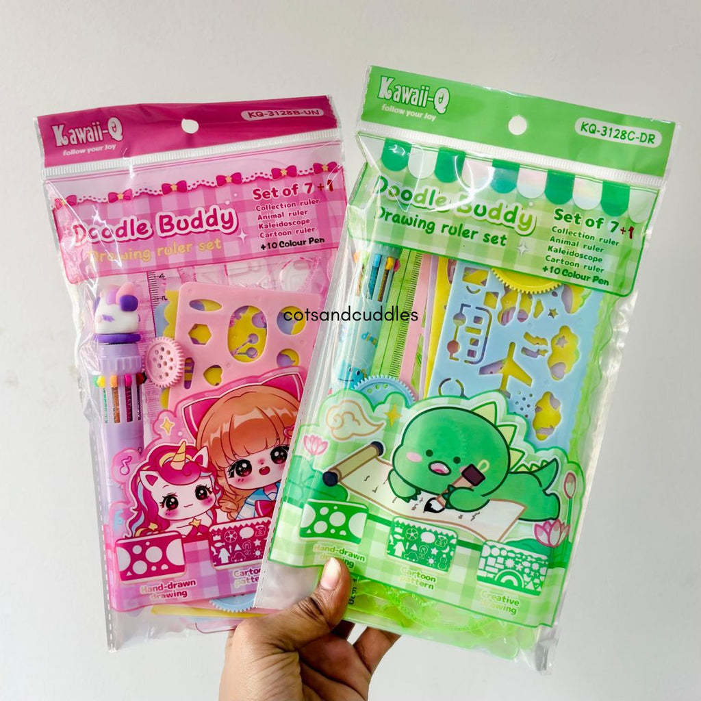 Drawing Ruler Set with 10-Color Pen – Cots and Cuddles