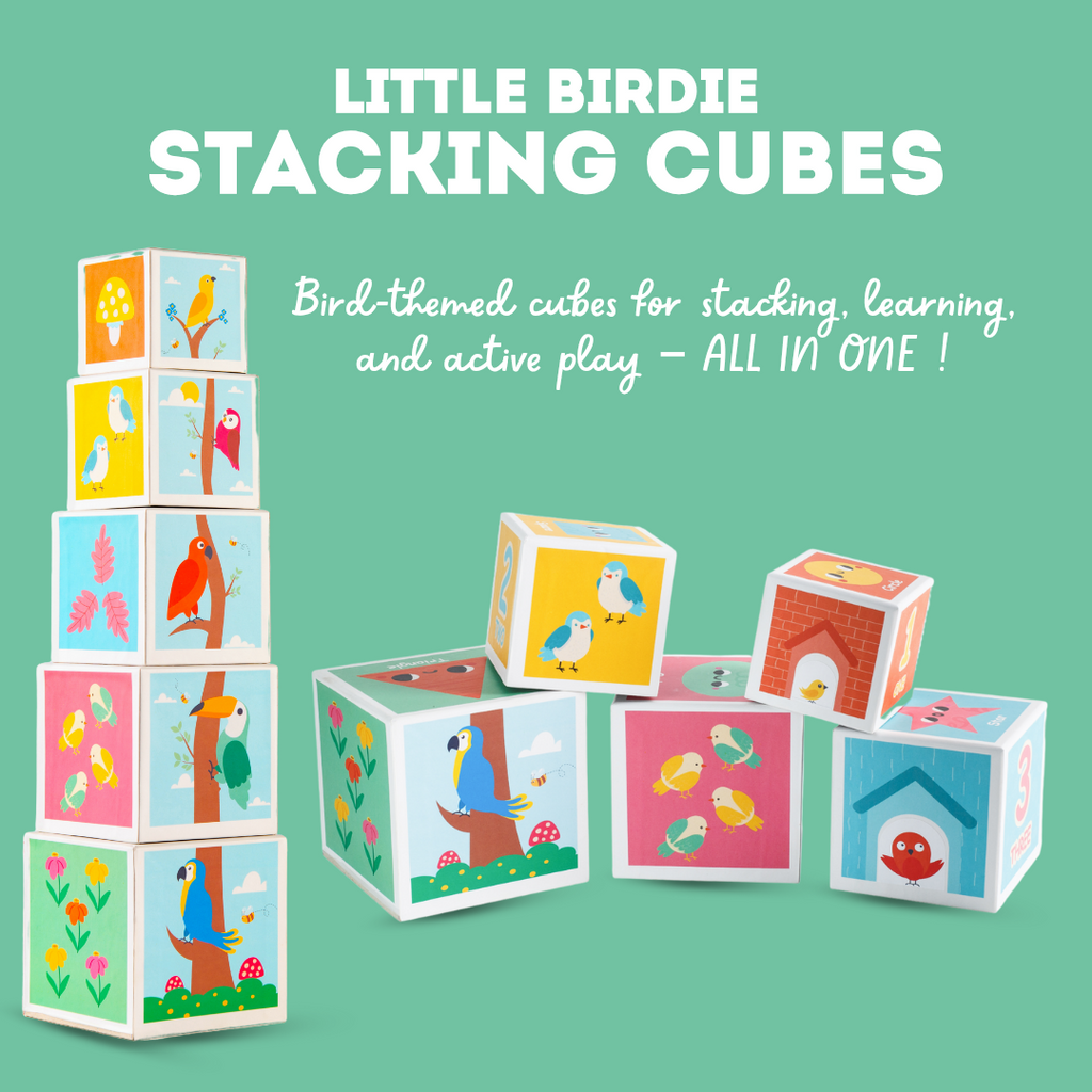 Cots and Cuddles Nature Birds Theme 5 Layer Stacking Cube for Kids Age