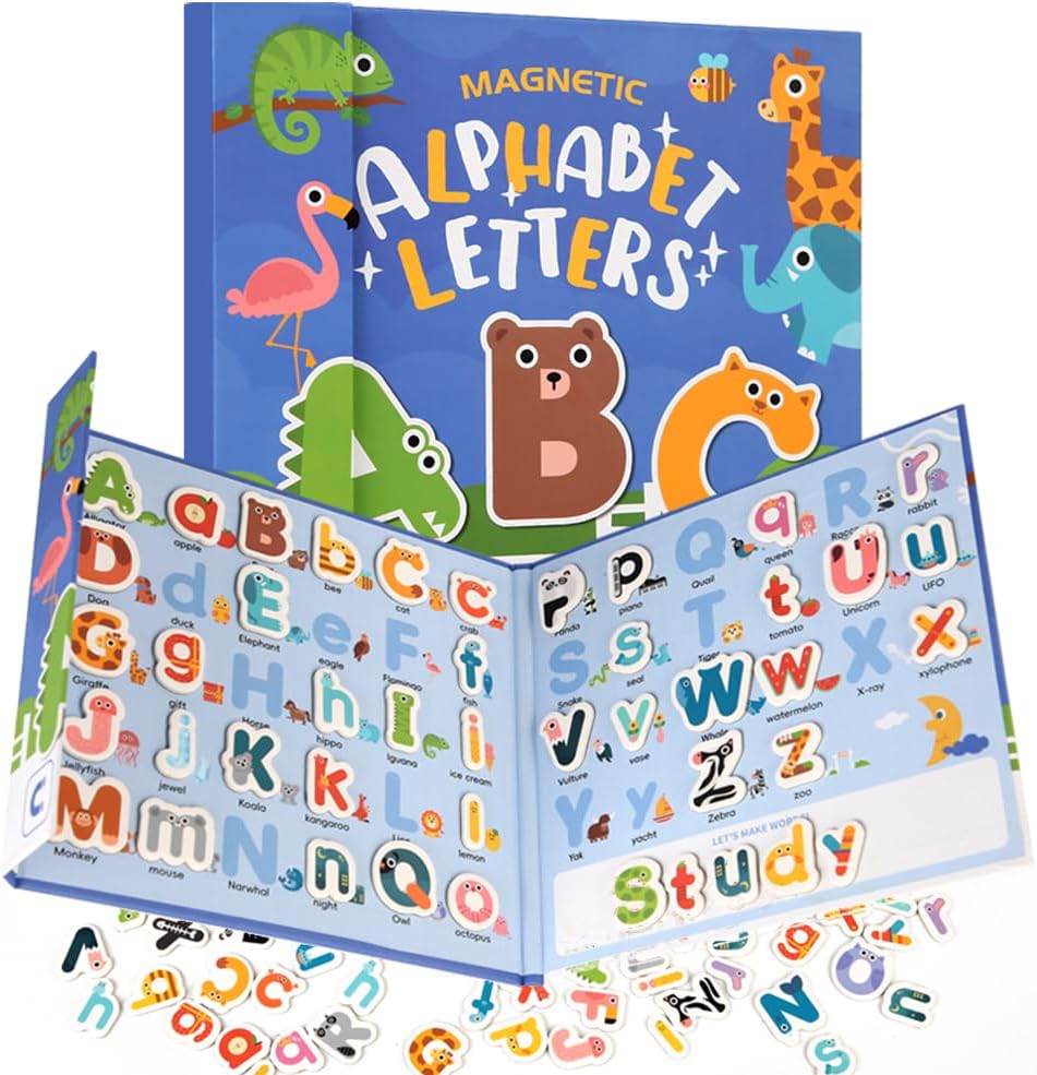 Magnetic Alphabet Letters Set – 78 PCS Animal-Themed Upper & Lowercase ...