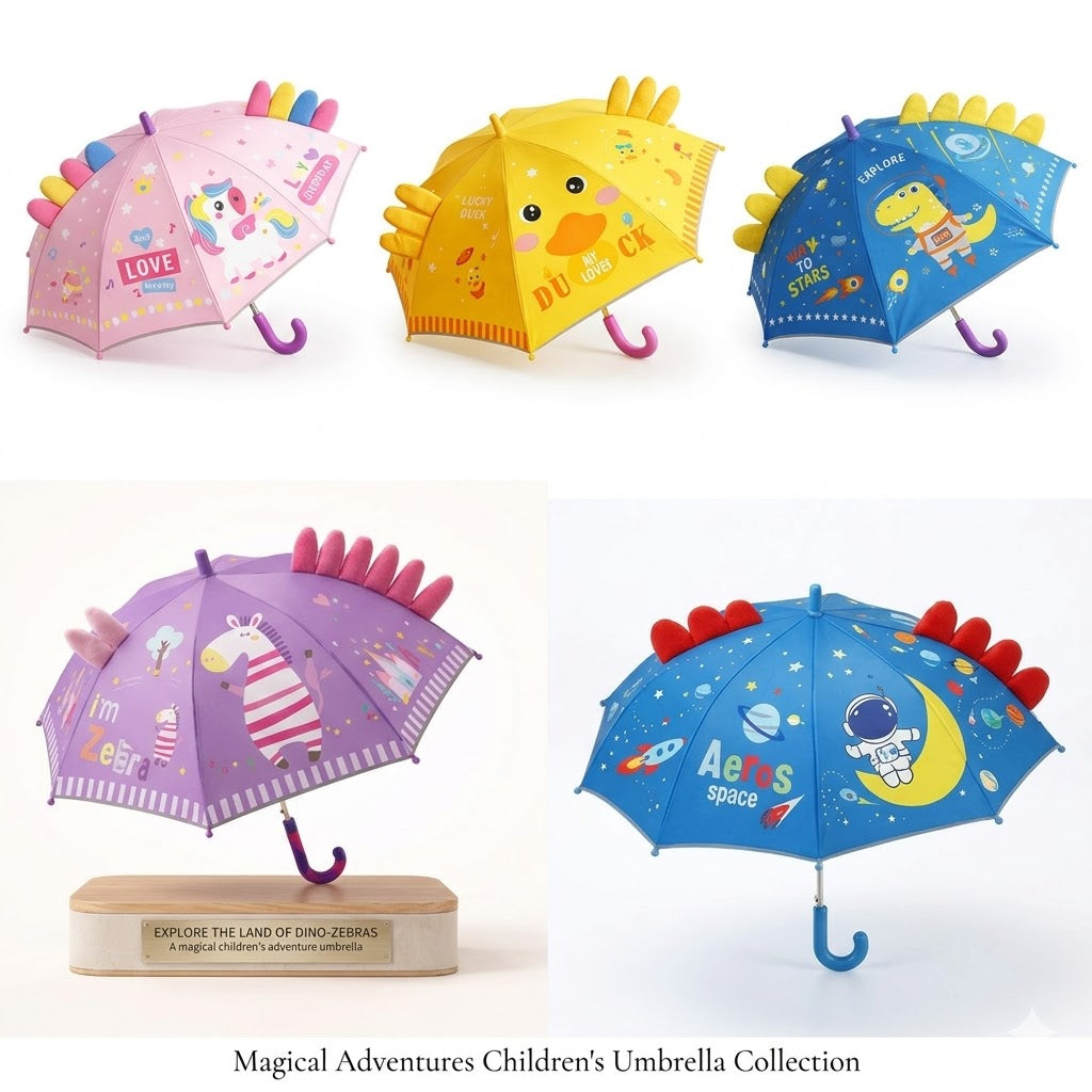 Kids 3D Character Umbrella | Unicorn Dino Duck Space – Cots and Cuddles