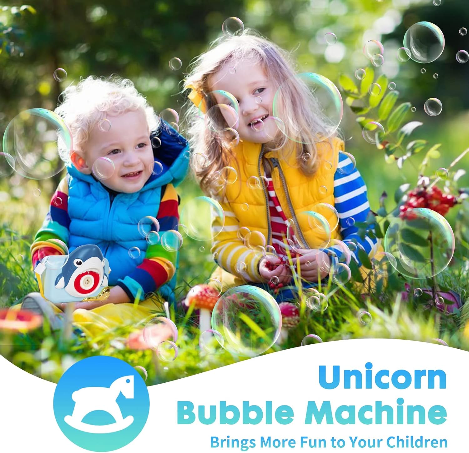 Sharky Bubbles: Interactive Bubble Camera Toy for Kids with Light and Music(Outer BOX slightly ...
