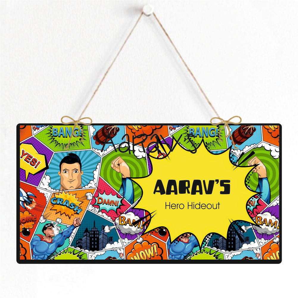 Personalised Door Sign - Hero Hideout (PREPAID ONLY) (Dispatch in 5-6 ...