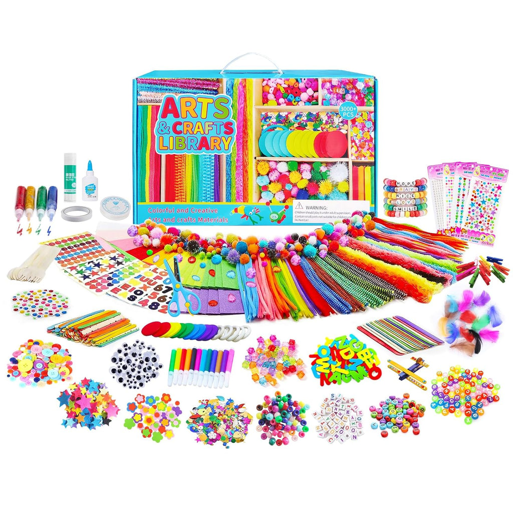 Arts and Crafts Kit for Kids - 3000+ Colorful DIY Supplies for Creativ ...