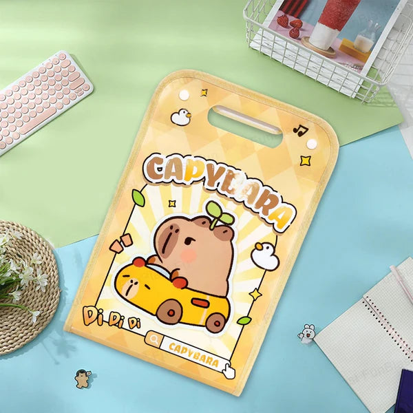Capybara Portable A4 Cute File Folder Bag with 12 Layers – Cots and Cuddles