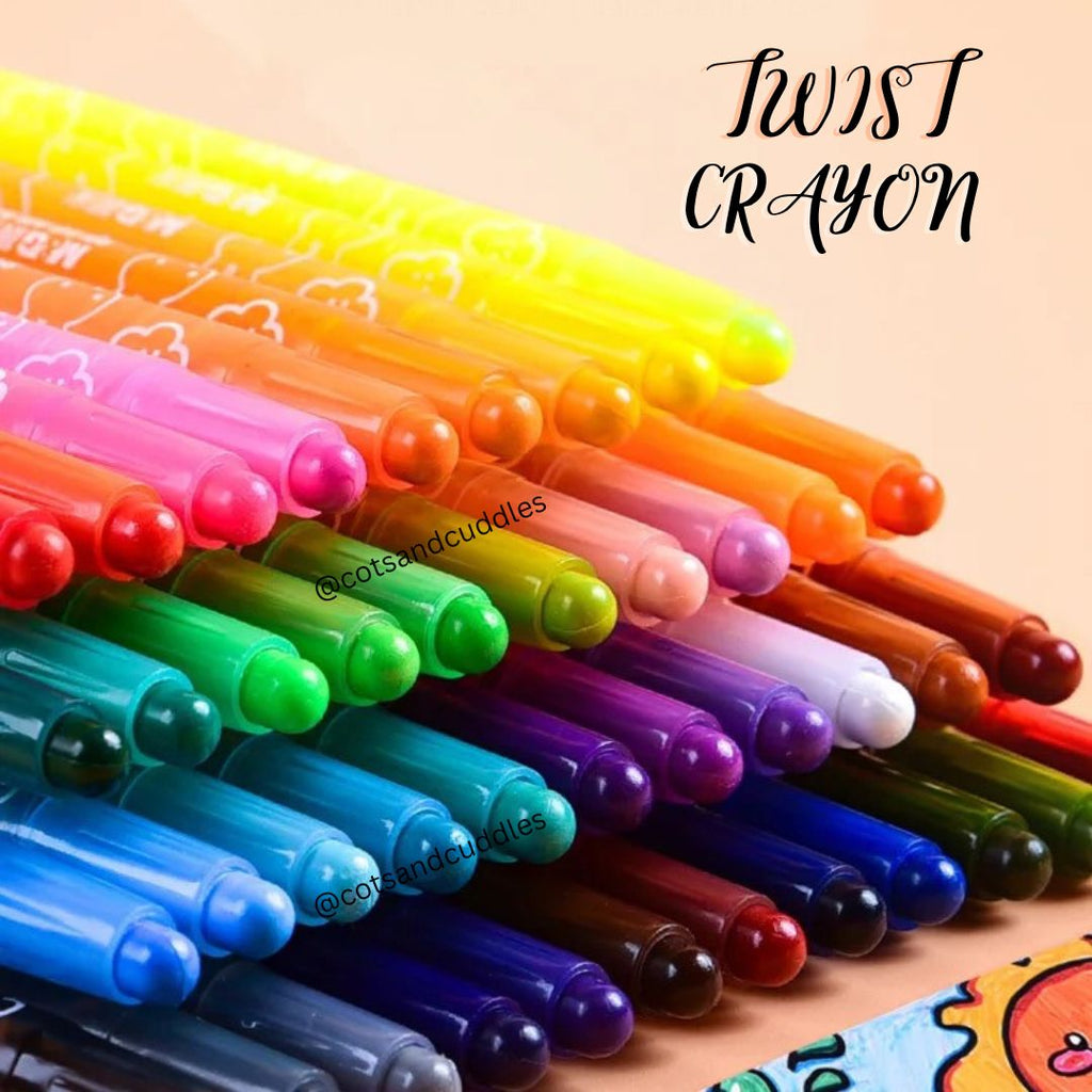 Colorful Creations: 12/24 Rotating Crayons for Kids' Artistic Adventur ...