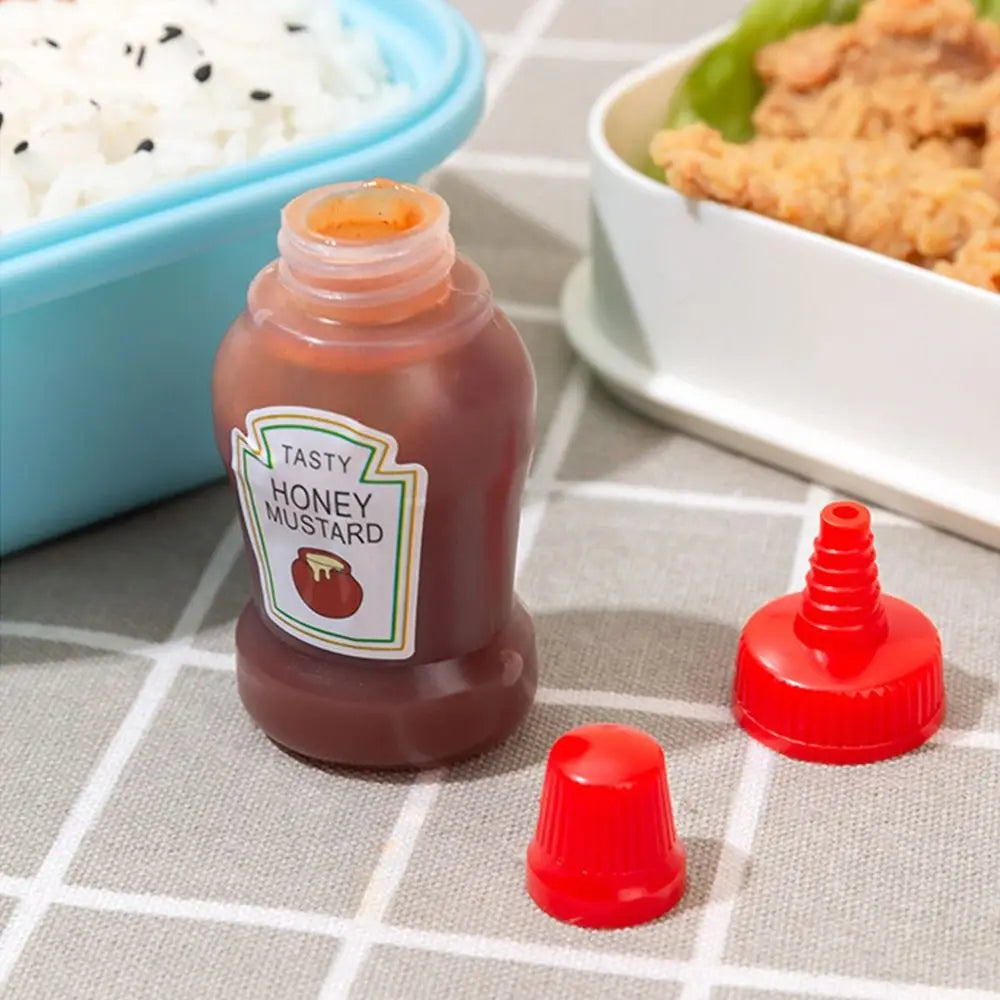 Portable Mini Ketchup & Mustard Bottles - Pack of 2