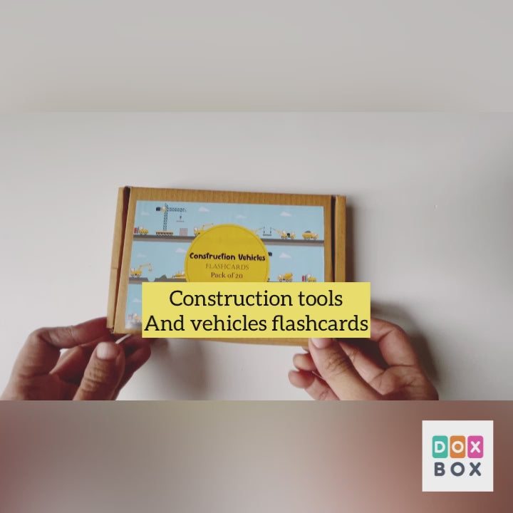 Construction Tools and Vehicles Flash Cards