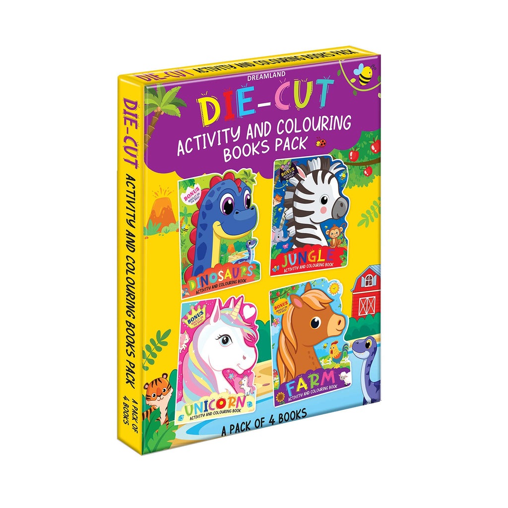Die-Cut Activity and Colouring Books (Pack of 4) – Cots and Cuddles